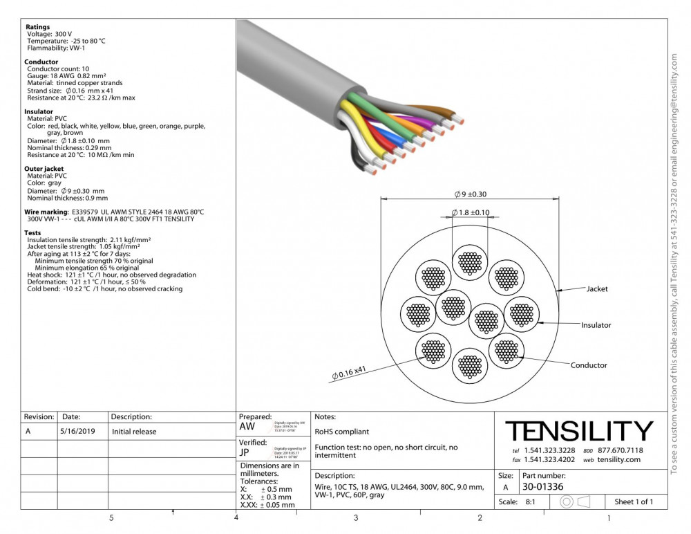 Tensility International 30-01336 product drawing preview