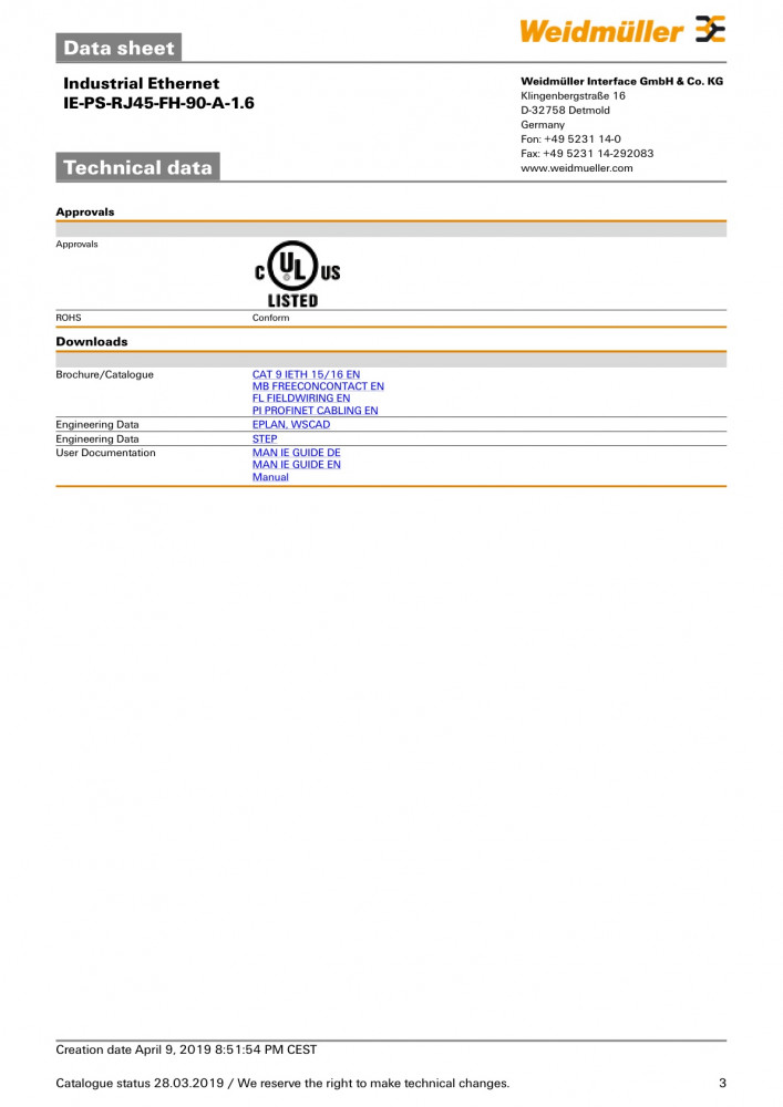 WEIDMULLER 1992870000 documentation page 3