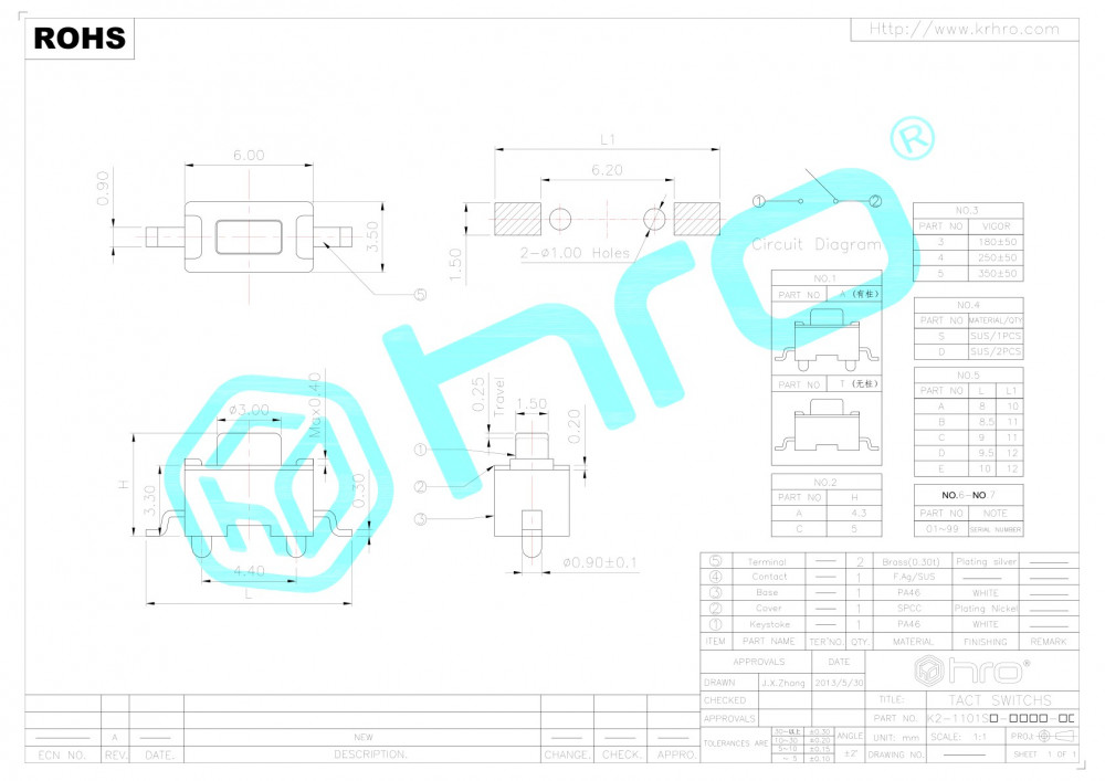 K2-1101ST-A4SE-01 technical drawing page