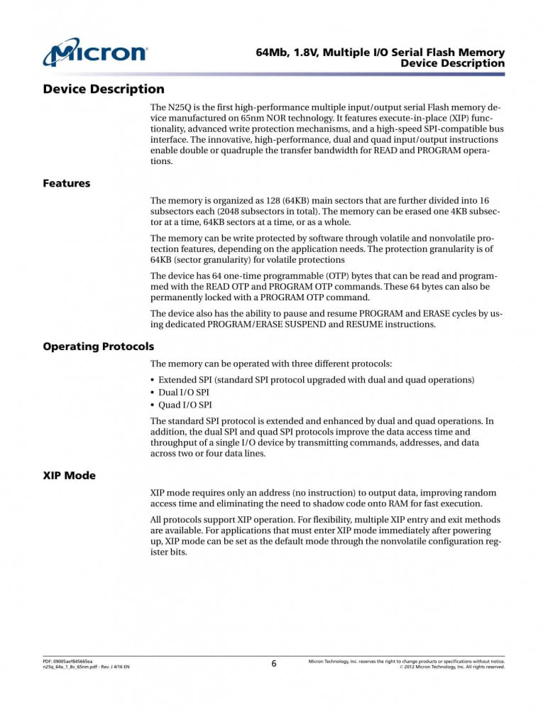 N25Q datasheet page 6