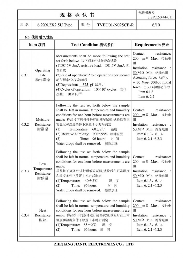 TVEU01-N025CB-R specification page 7