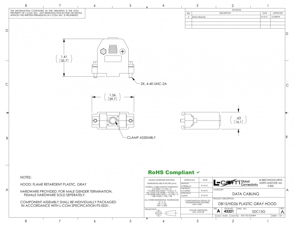 L-com SDC15G technical document preview
