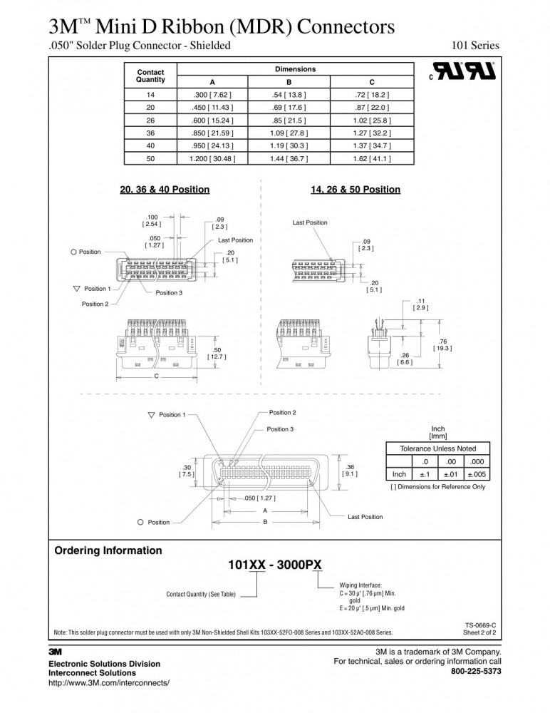 3M 10114-3000PC technical document page 2