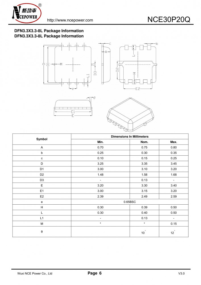 NCE30P20Q datasheet page 6