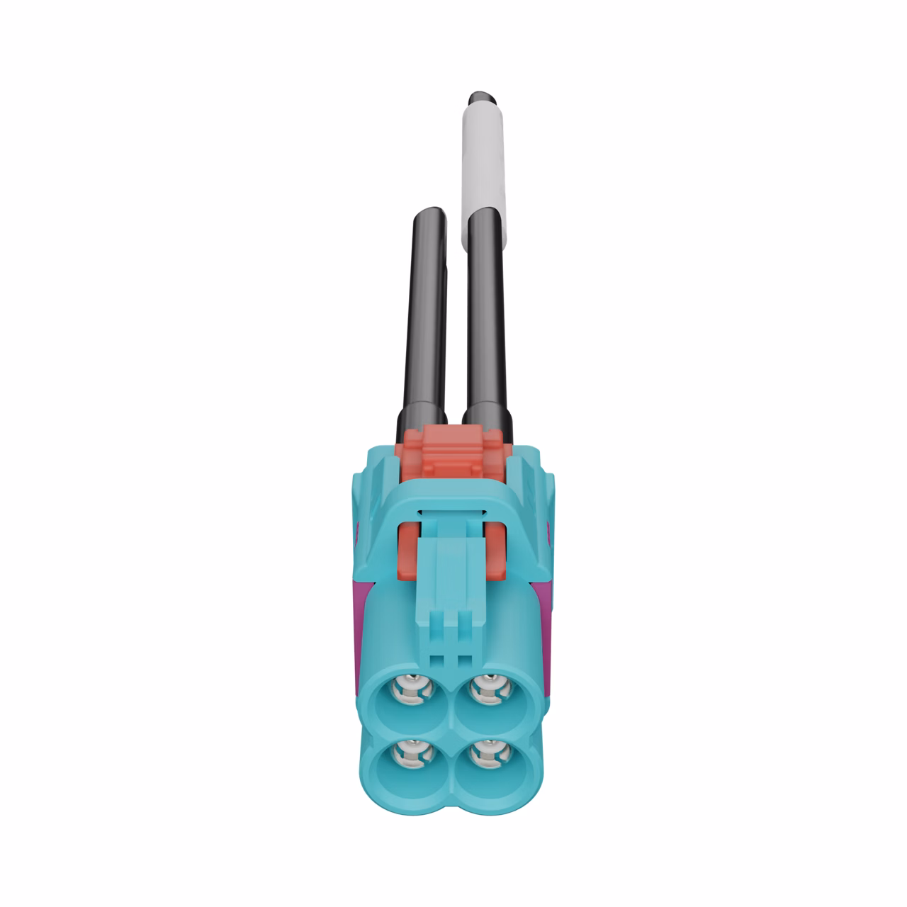 HFM Straight Quad Jack-to-Pigtail Off-the-Shelf (OTS) Cable Assembly, Key Z Water Blue, RG-174 Cable, 3000.00mm Length, 50 Ohms for sale