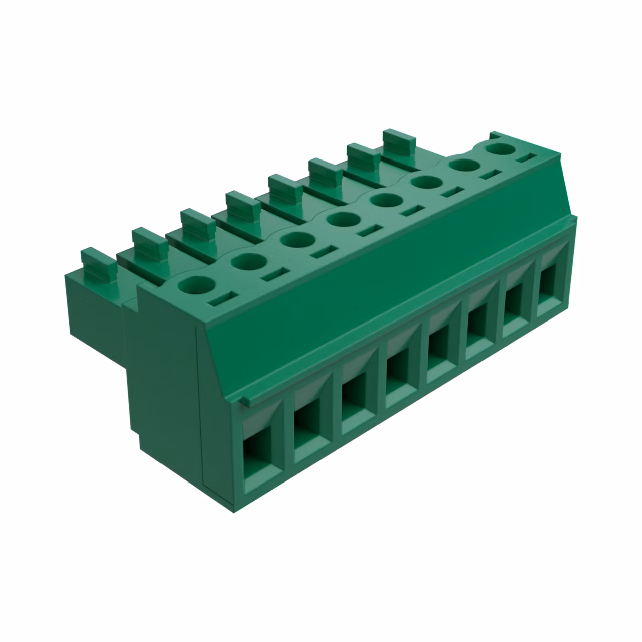 3.81mm Pitch Eurostyle Horizontal Plug, Green Housing, Gold (Au) Plated,  8 Circuits for sale