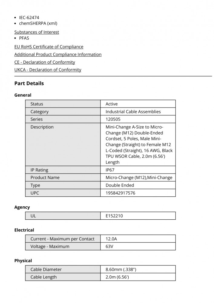 MOLEX customer drawing, page 2