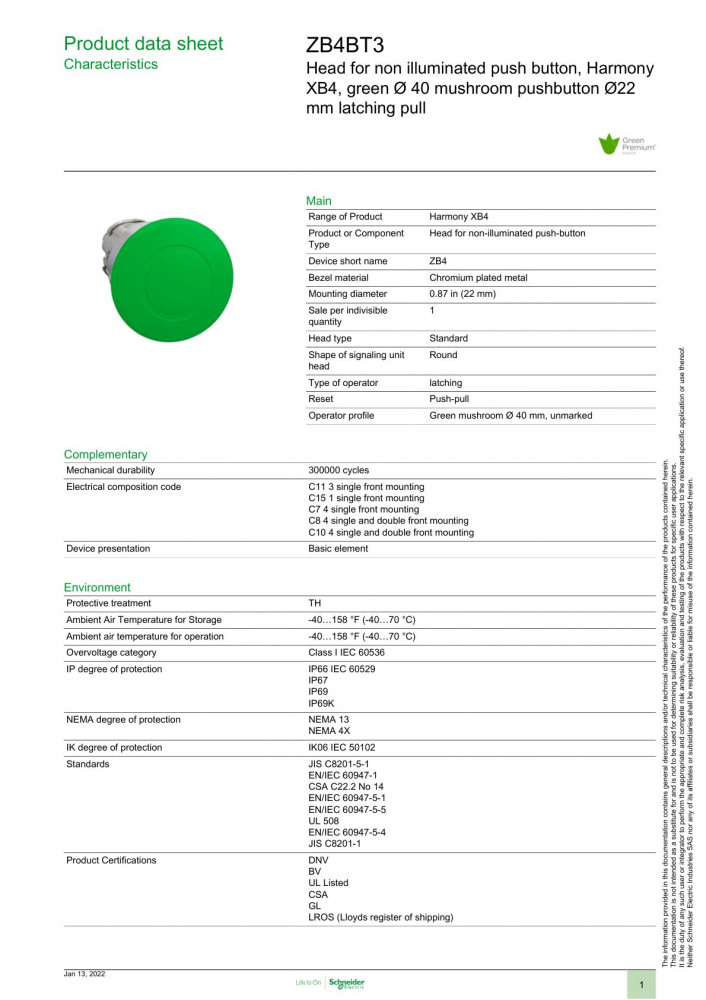 ZB4BT3 technical document page 1