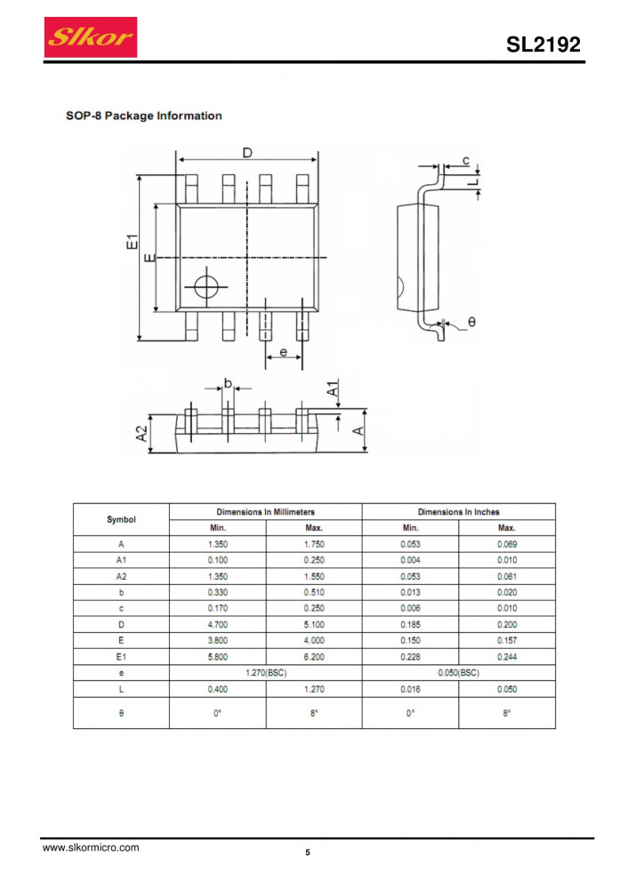 SL2192 datasheet page 5