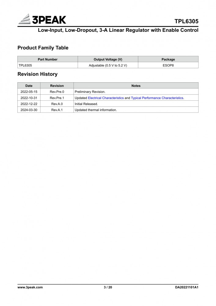 TPL6305AD-ES1R datasheet page 3