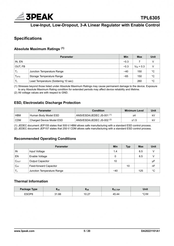 TPL6305AD-ES1R datasheet page 5