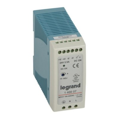 Stabilised mono switching power supply - 20-60 W - output 24 V= - 60 W for sale