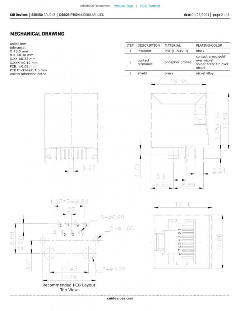 CRJ043 technical document page 2