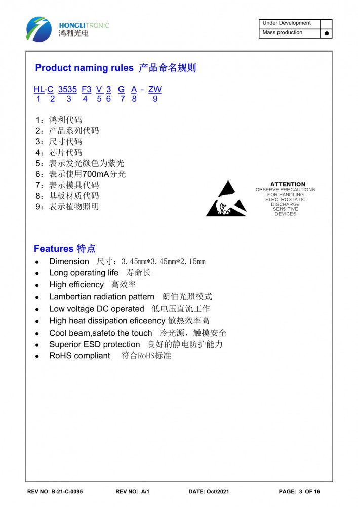 HL-C3535F3V3GA-ZW datasheet page 3