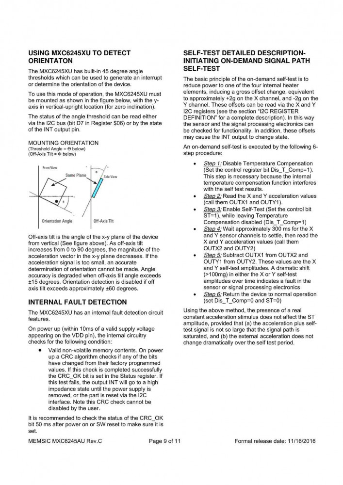 MXC6245XU datasheet page 9