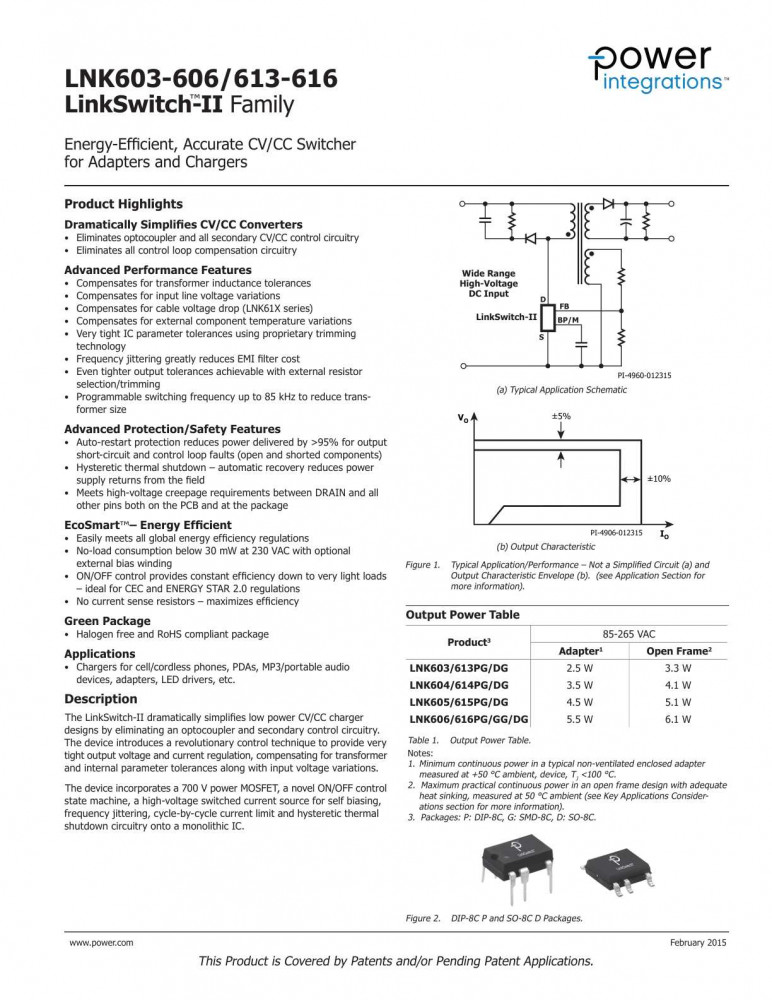 LNK616DG-TL datasheet page 1