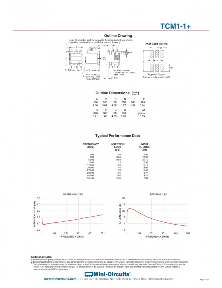 TCM1-1+ datasheet page 2