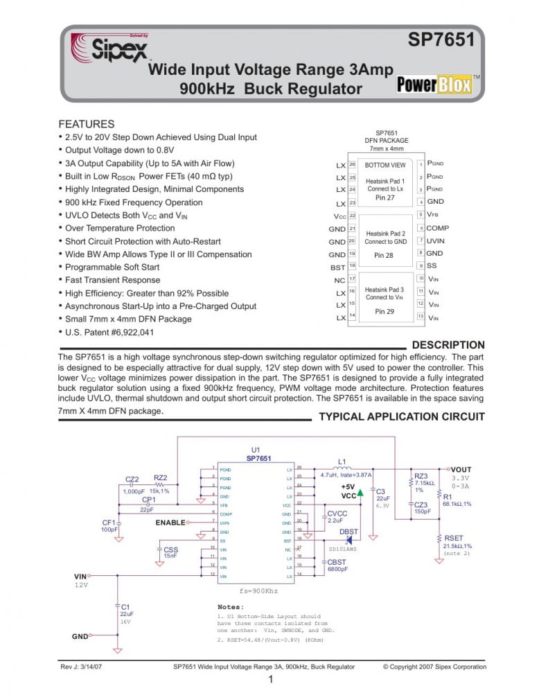 SP7651 document page 1