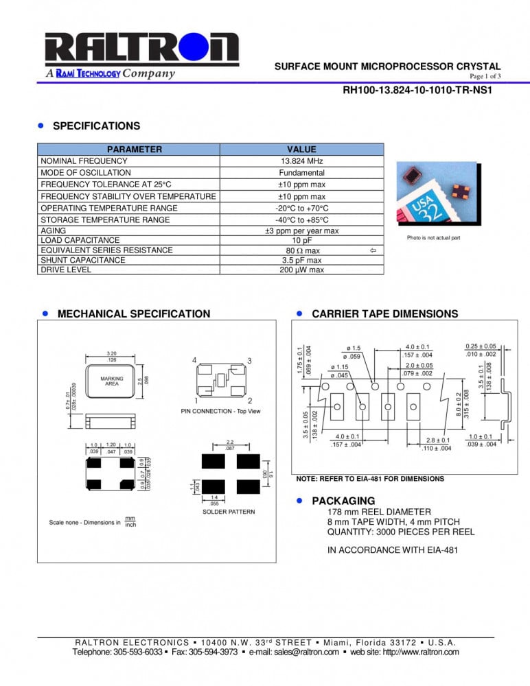 RH100-13.824-10-1010-TR-NS1 datasheet page 1