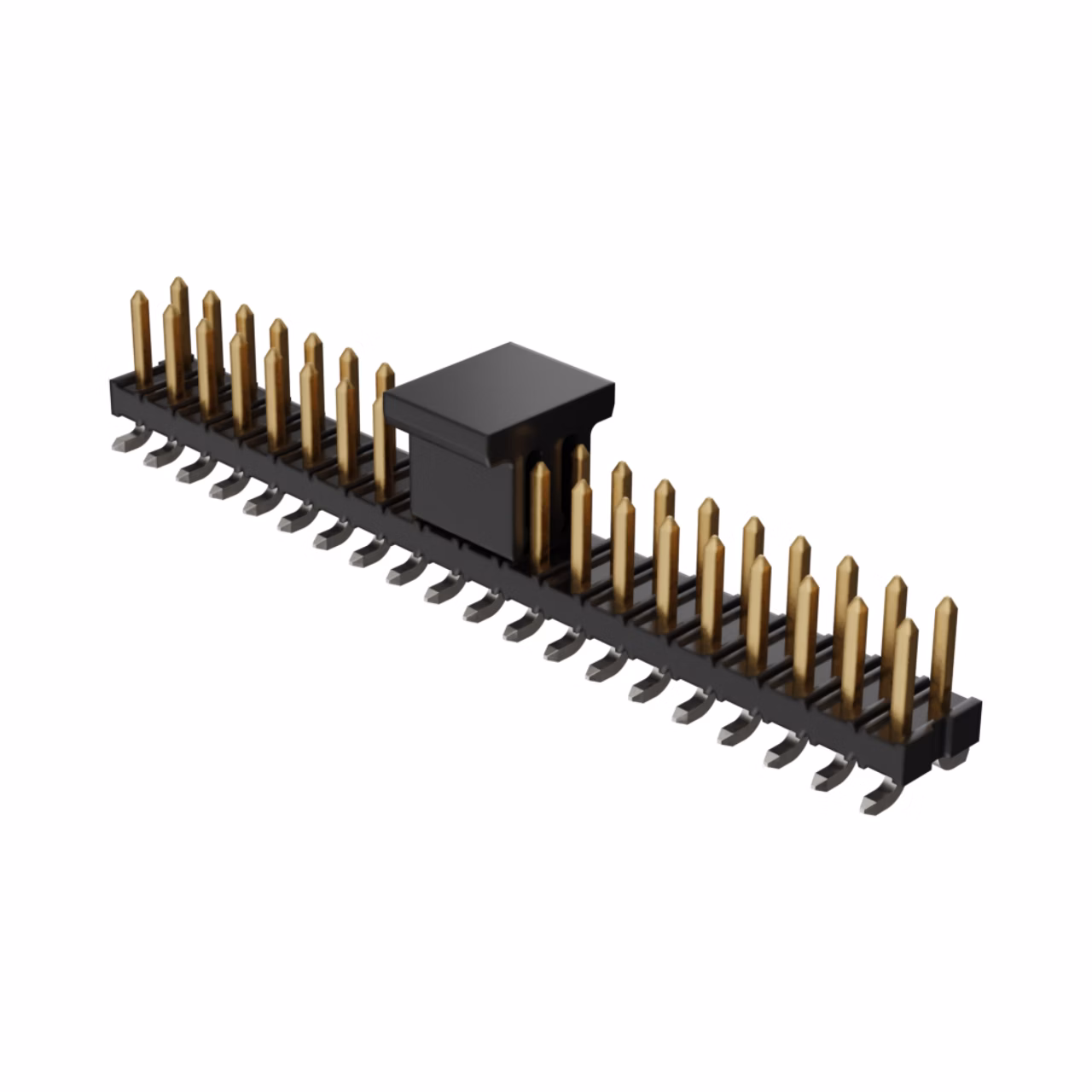 Milli-Grid Header, Vertical, Surface Mount, 40 Circuits, 0.76µm Gold (Au) Plating, Mating Pin Length 3.80mm, with Cap, Tube, Lead-Free for sale