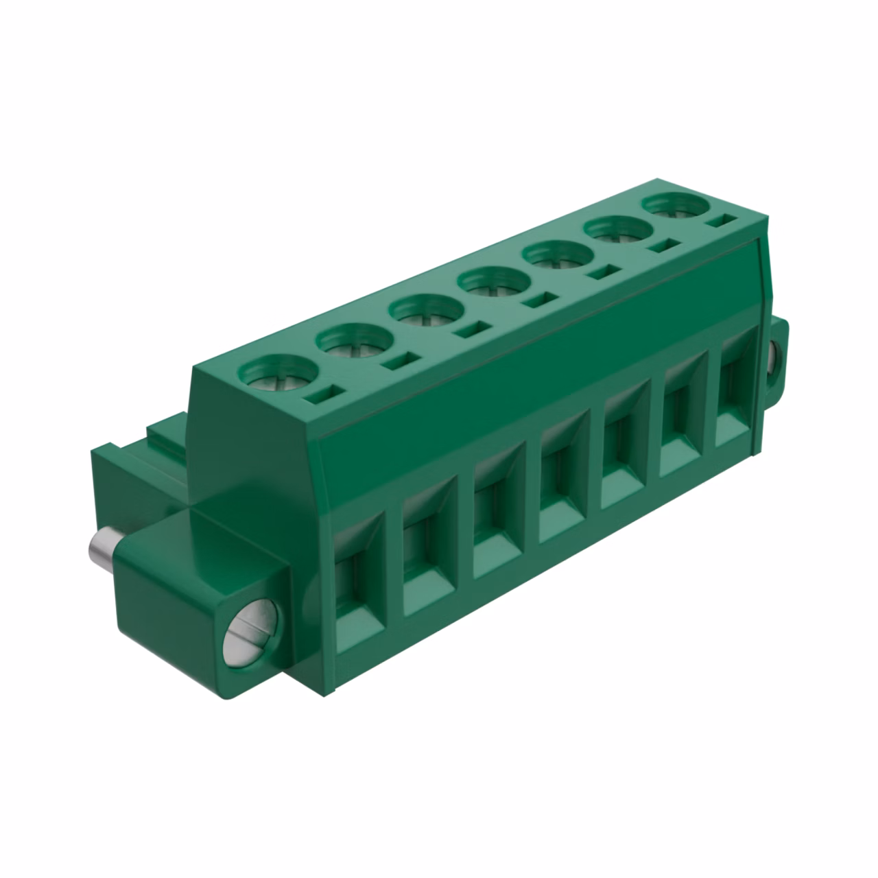 5.00mm Pitch Eurostyle Horizontal Plug, with Retention Screws and Standard Imprinting, Green Housing, 7 Circuits for sale