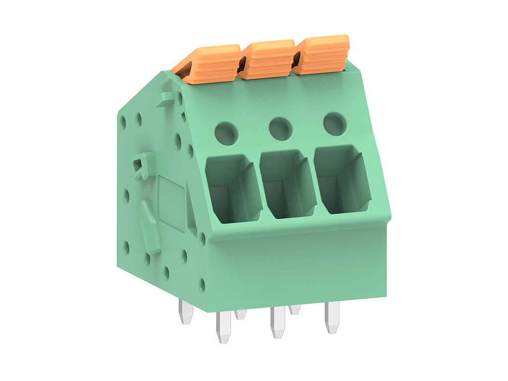 5.00mm Pitch Lever Activated Fixed Mount PCB Terminal Block, 35° Wire Entry, 3 Circuits for sale