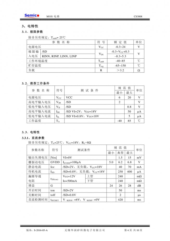 CS3808EO datasheet page 4