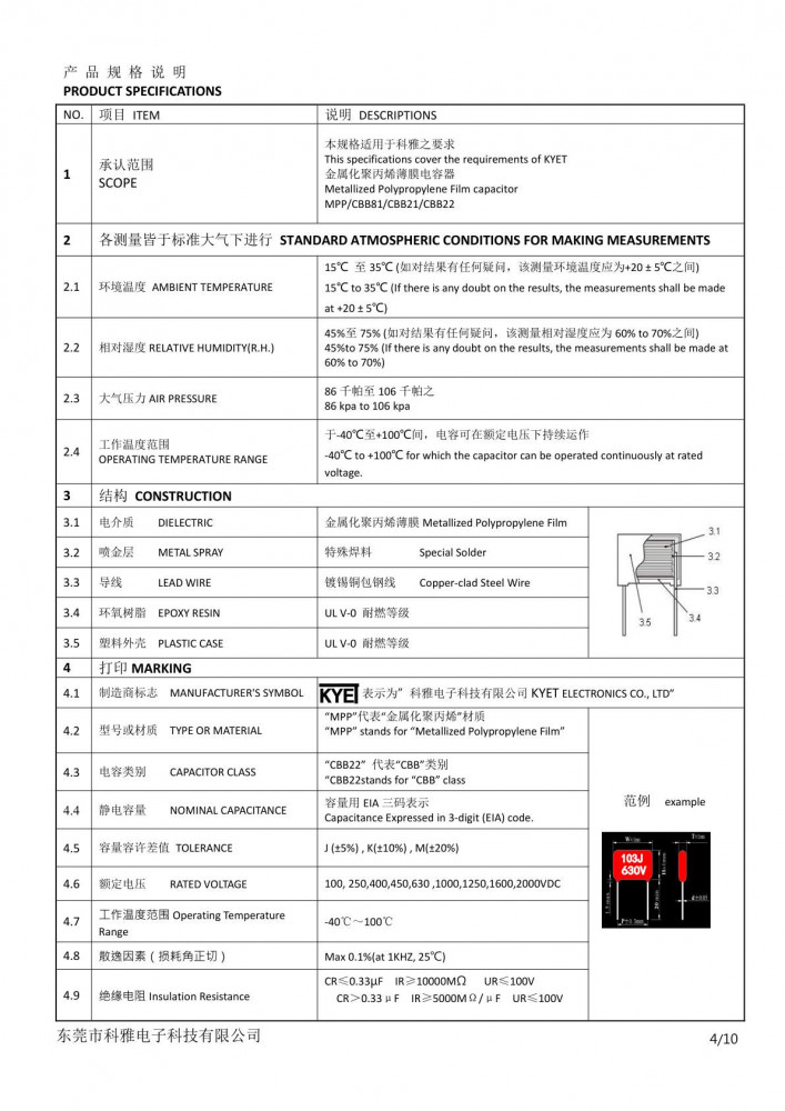 KYET KP155J2J2502 specification page 4