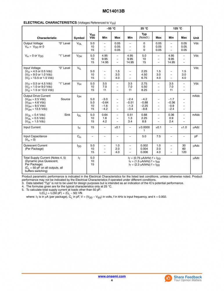 MC14013B datasheet page 4