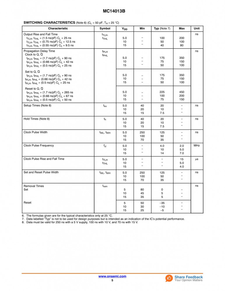MC14013B datasheet page 5