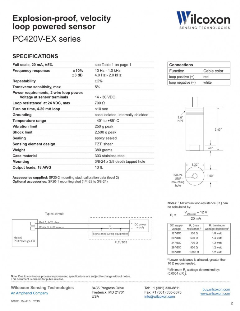 Amphenol PC420V-EX series datasheet page 2