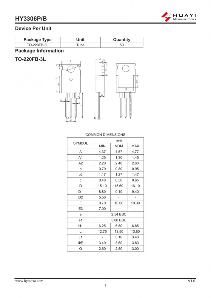 HY3306P datasheet page 7