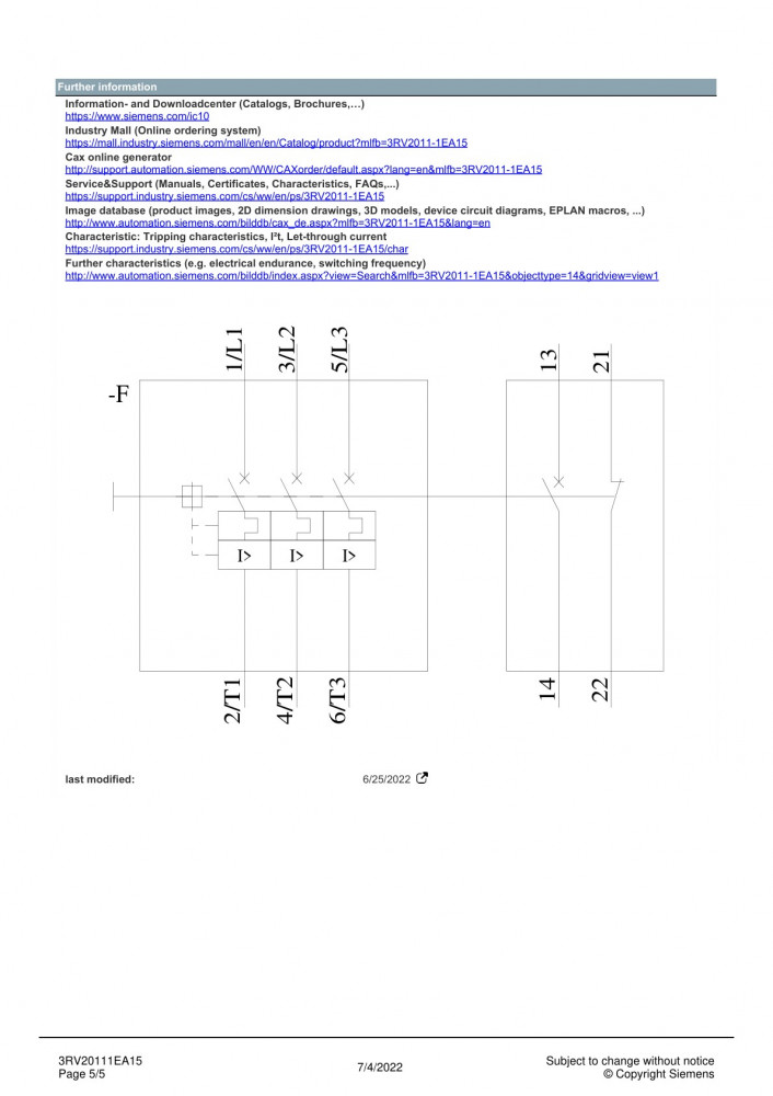 3RV20111EA15 datasheet page 5