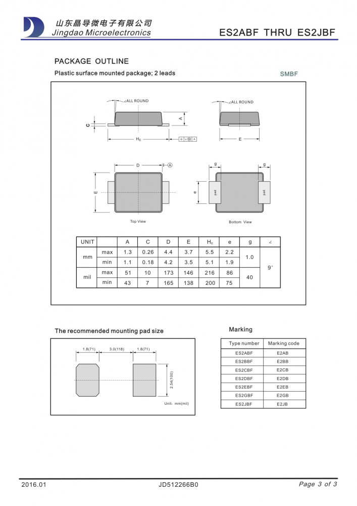 ES2EBF datasheet page 3