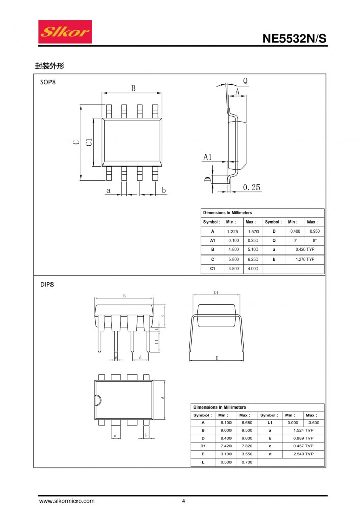 NE5532S technical document page 4