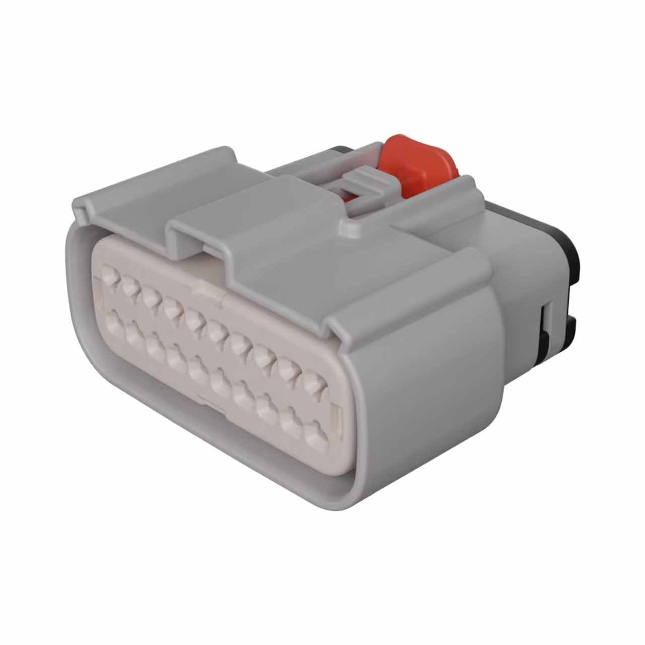 MX150 Mat-Sealed Female Connector Assembly, Dual Row, 20 Circuits, Keying Option D, with Connector Position Assurance, Stone Gray for sale
