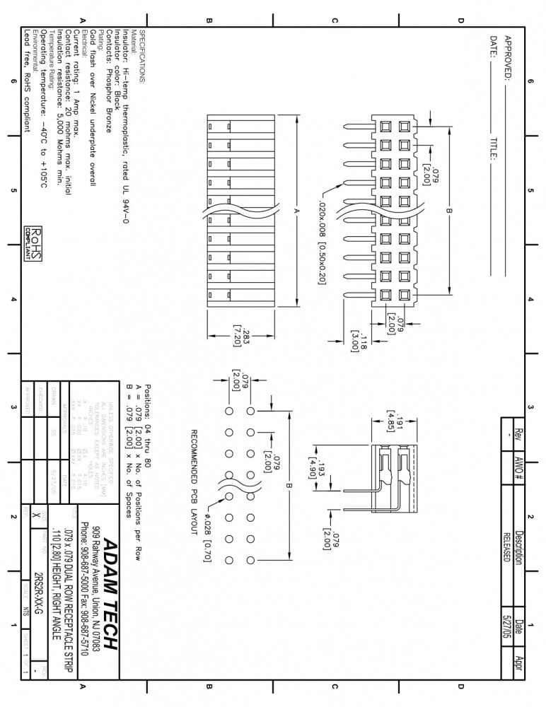 ADAM TECH 2RS2R-10-G technical drawing preview