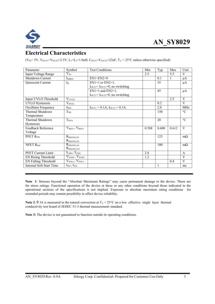 SY8029AIC datasheet page 3