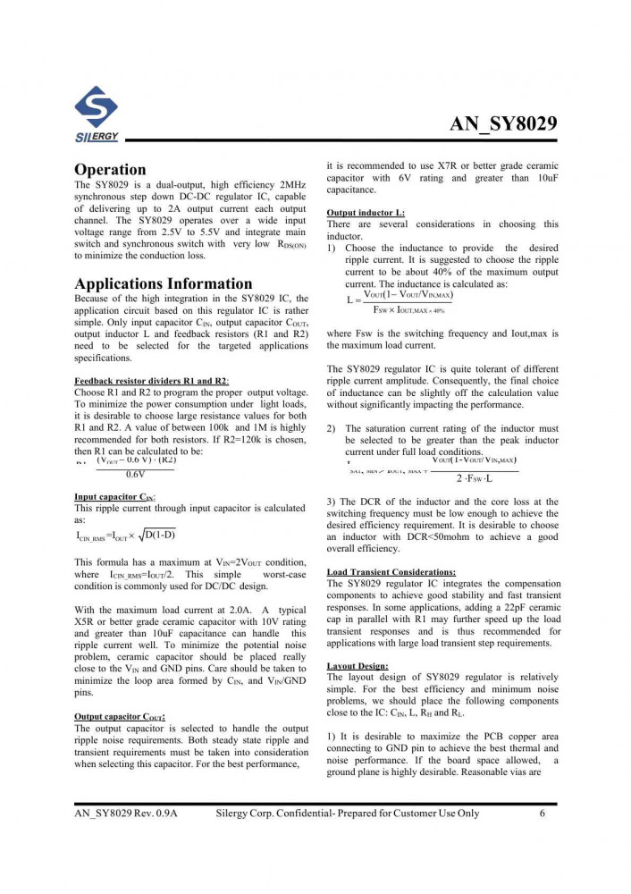 SY8029AIC datasheet page 6