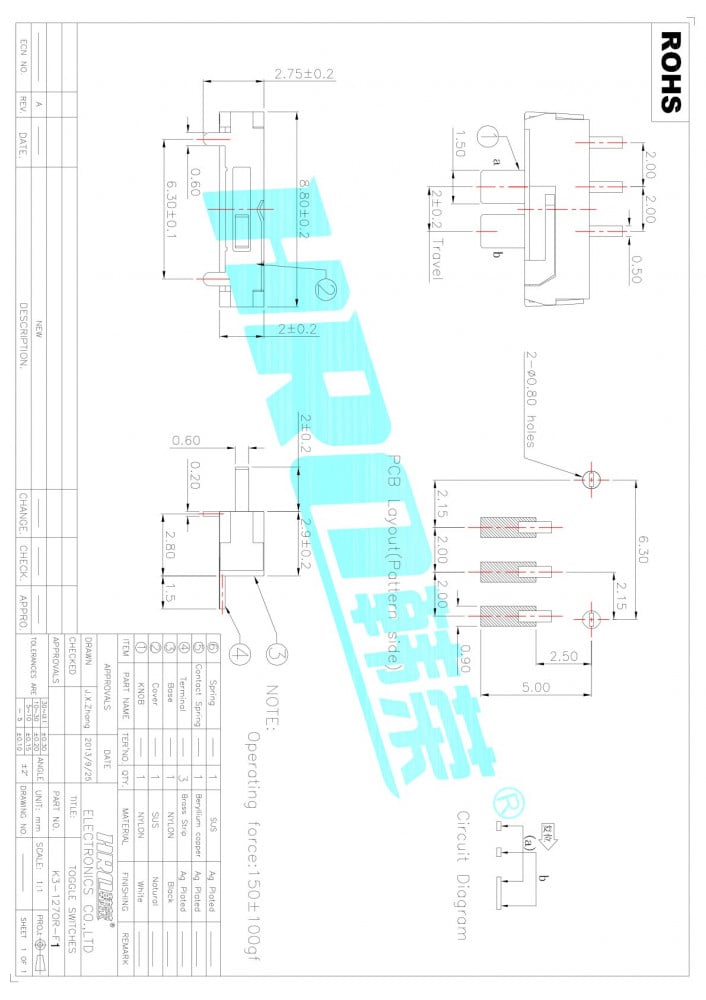 K3-1270R-F1 technical document image