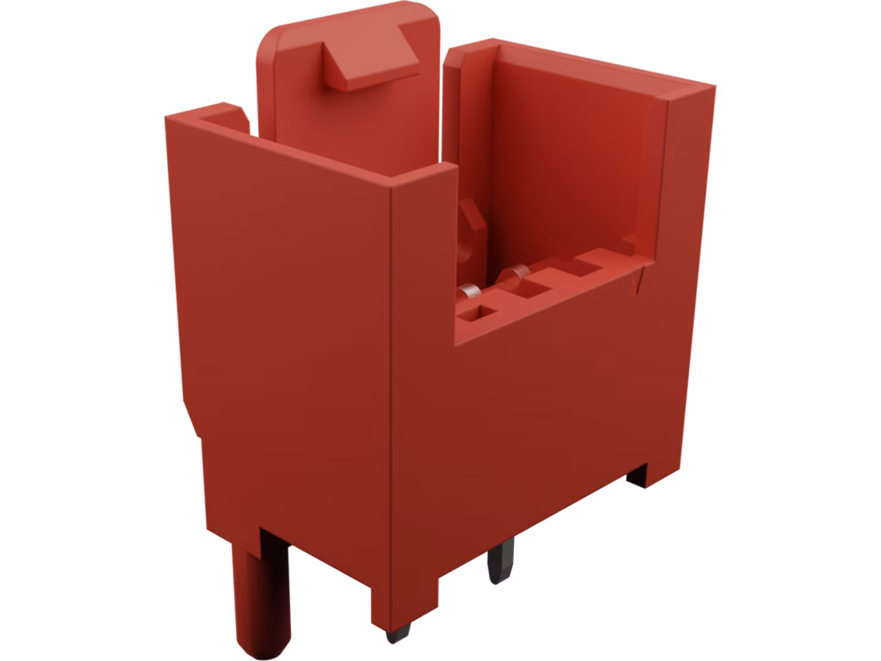 Appli-Mate RAST 2.5 Header, Vertical, 4 Circuits, Tin (Sn) Plating, Glow-Wire Capable, Positioning Key D Blocked, with Latch, Red for sale