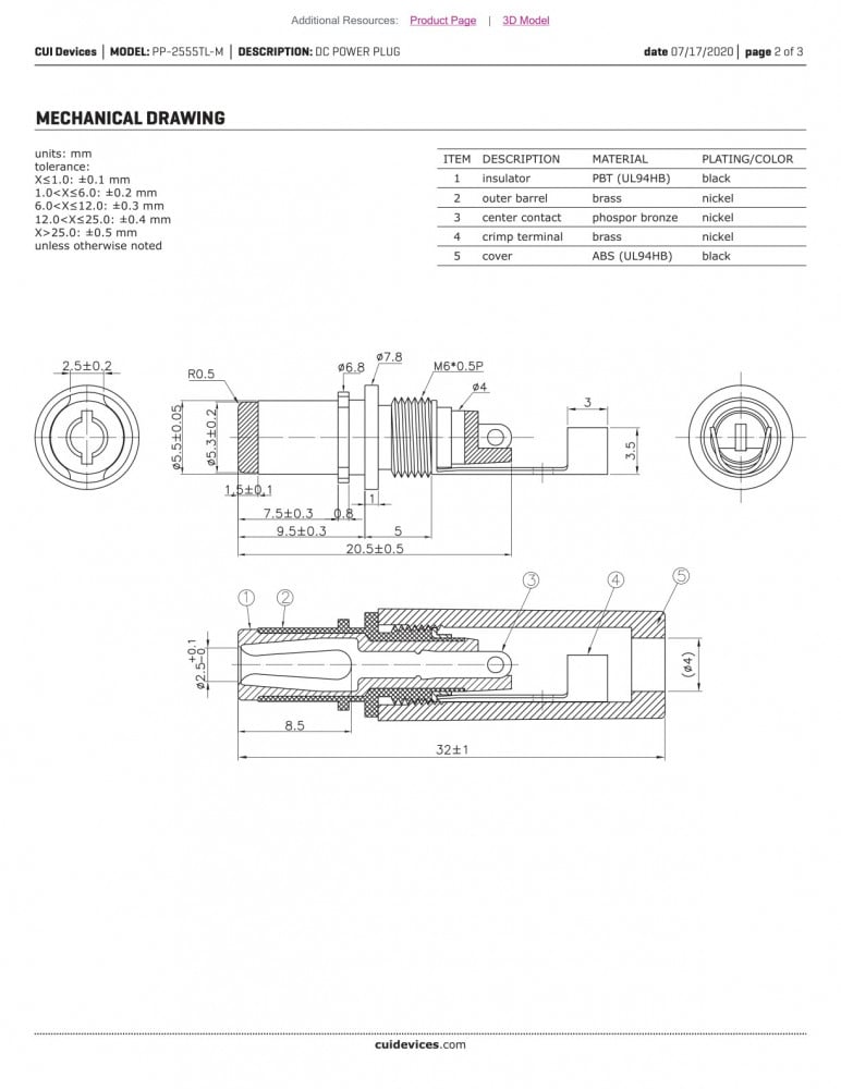 PP-2555TL-M technical document page 2