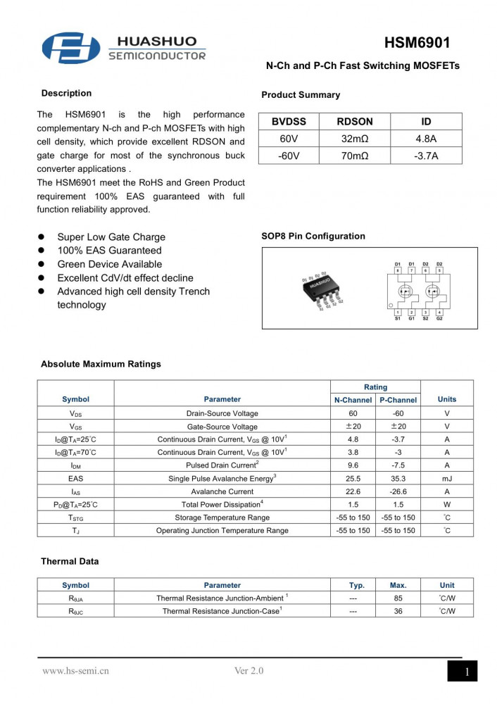 HSM6901 datasheet page 1