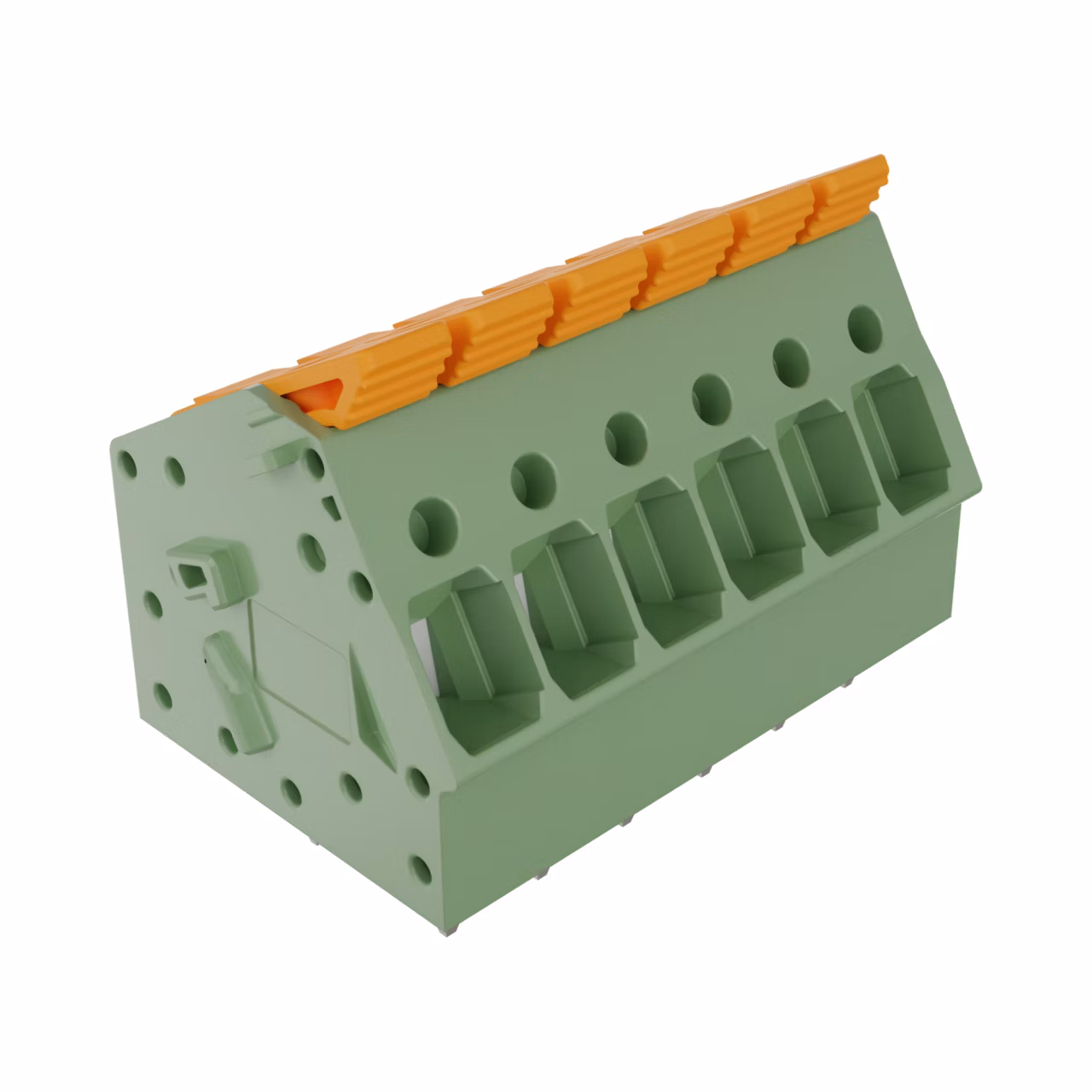 5.00mm Pitch Lever Activated Fixed Mount PCB Terminal Block, 35° Wire Entry, 6 Circuits for sale