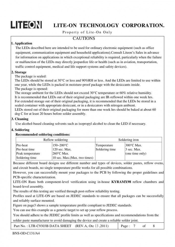 LTR-C9303B datasheet page 8