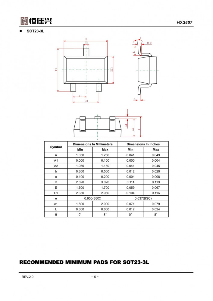 HX3407 datasheet page 5
