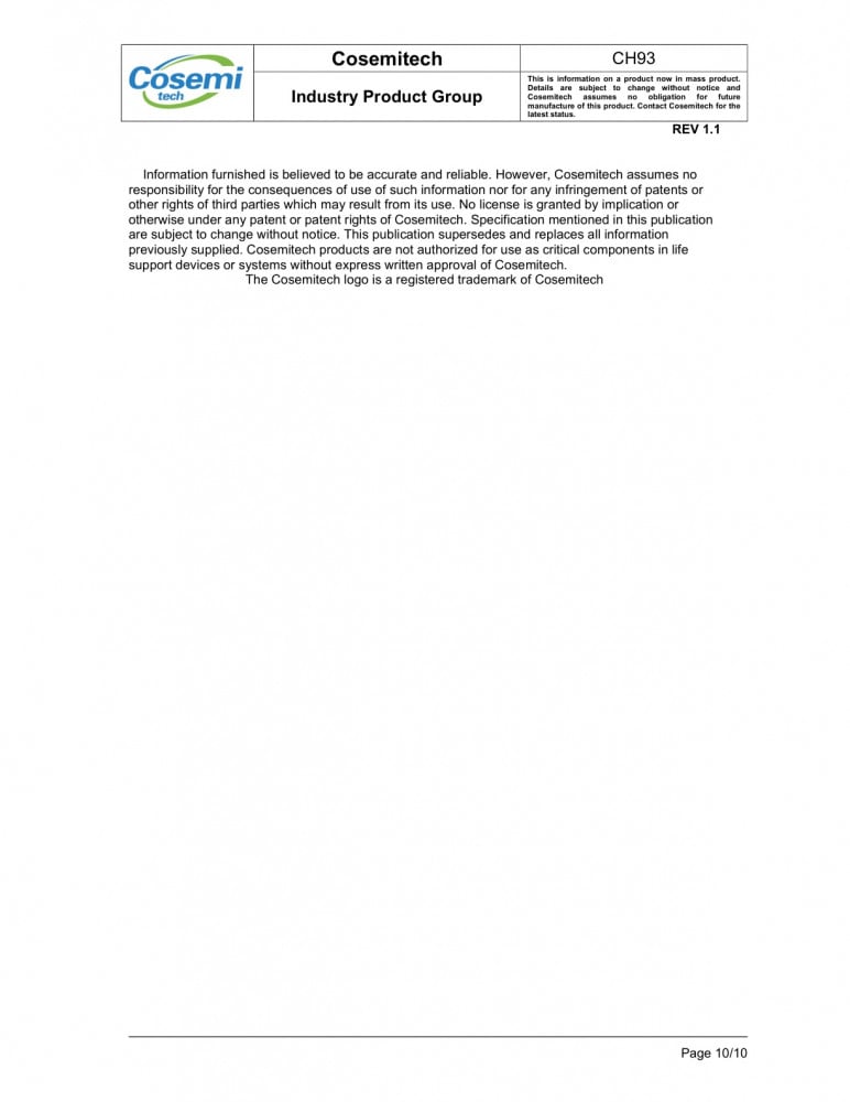 CH93TB datasheet page 10