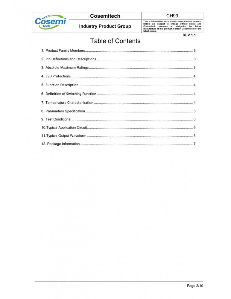 CH93TB datasheet page 2
