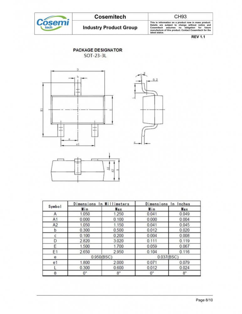 CH93TB datasheet page 8