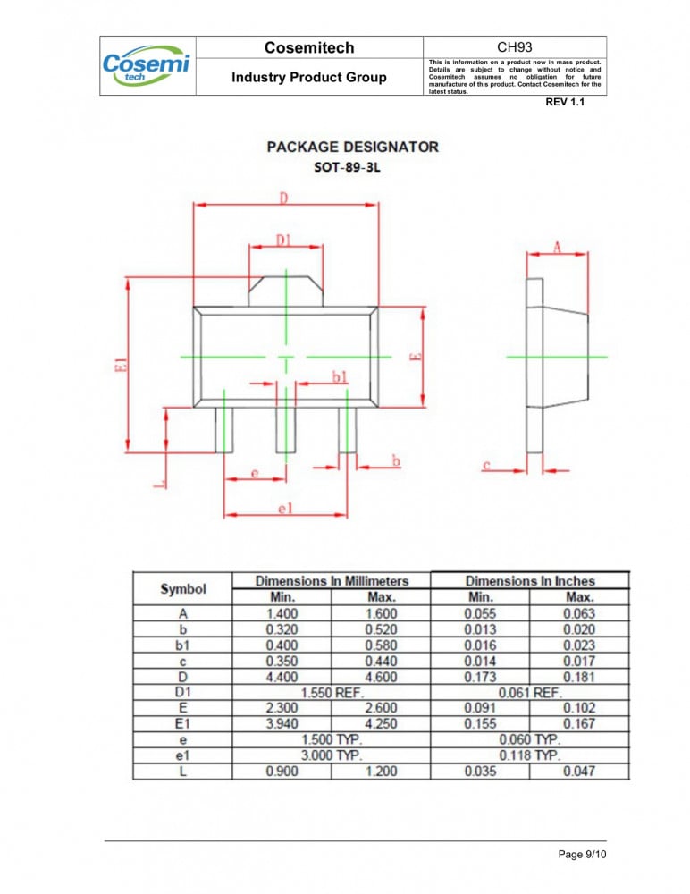 CH93TB datasheet page 9